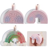 China Dropping resin arch rainbow arch candle holder silicone mold DIY gypsum cement mold aromatherapy candle mold for sale