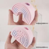 China Dropping resin arch rainbow arch candle holder silicone mold DIY gypsum cement mold aromatherapy candle mold for sale