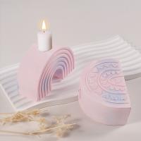 China Dropping resin arch rainbow arch candle holder silicone mold DIY gypsum cement mold aromatherapy candle mold for sale