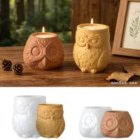 China Cross border new product owl storage can silicone mold DIY aromatherapy gypsum candle cup dropper mold for sale