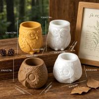 China Cross border new product owl storage can silicone mold DIY aromatherapy gypsum candle cup dropper mold for sale