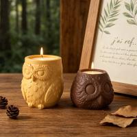 China Cross border new product owl storage can silicone mold DIY aromatherapy gypsum candle cup dropper mold for sale