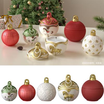 China Cross border wooden horse lace striped circular bell storage box, candle cup, gypsum silicone mold for sale