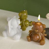 China Aromatherapy Gypsum Bow Bear Silicone Mold DIY Sitting Big Belly Bear Candle Mold for sale