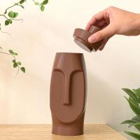 China Geometric Face Vase Storage Jar Gypsum Mold DIY Aromatherapy Resin Gypsum Ornament Silicone Mold for sale