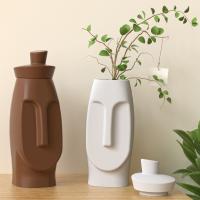 China Geometric Face Vase Storage Jar Gypsum Mold DIY Aromatherapy Resin Gypsum Ornament Silicone Mold for sale