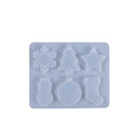 China DIY crystal dropper mold Christmas snowflake snowman tree boots bell series pendant silicone mold for sale