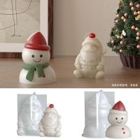 China Aromatherapy gypsum Christmas snowman ornament silicone mold DIY Christmas candle decoration mold for sale