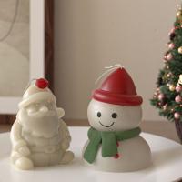 China Aromatherapy gypsum Christmas snowman ornament silicone mold DIY Christmas candle decoration mold for sale