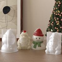 China Aromatherapy gypsum Christmas snowman ornament silicone mold DIY Christmas candle decoration mold for sale
