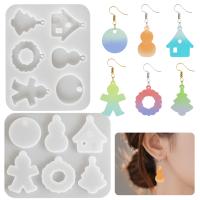 China DIY crystal dropper Christmas pendant hanging snowman house Christmas tree earrings hanging silicone mold for sale