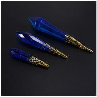 China Crystal dropper jewelry accessories DIY handmade long bead holder spiritual pendulum mold hollow jewelry accessories for sale