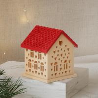 China DIY resin plaster house small night light splicing Christmas house candle base silicone mold for sale