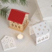 China DIY resin plaster house small night light splicing Christmas house candle base silicone mold for sale