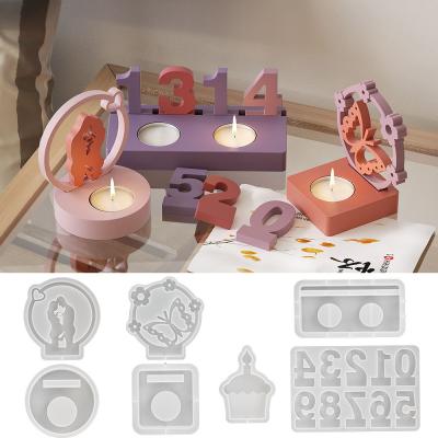 China Digital Couple Butterfly Wreath Paper Cup Cake Decorative Ornament DIY Aromatherapy Gypsum Candleholder Silicone Mold for sale