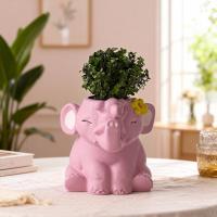 China Cross border new product elephant flower pot storage jar silicone mold DIY elephant vase candle cup gypsum mold for sale