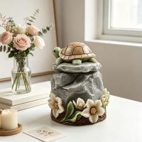 China New Longevity Turtle Rock Flower Platform Silicone Mold DIY Turtle Aromatherapy Candle Gypsum Mold for sale