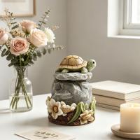 China New Longevity Turtle Rock Flower Platform Silicone Mold DIY Turtle Aromatherapy Candle Gypsum Mold for sale