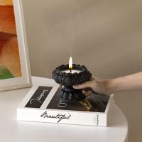 China Lotus Aromatherapy Candle Cup Candle Stand Base Silicone Mold DIY Prayer Lotus Candle Gypsum Mold for sale