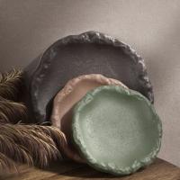China DIY Crystal Drip Glue Gypsum Cement Relief Rock Pattern Tray Dish Storage Plate Mirror Silicone Mold for sale