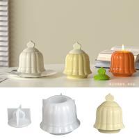 China Drip resin gypsum mirror bell storage jar DIY Christmas candle cup ornament silicone mold for sale