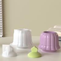 China Drip resin gypsum mirror bell storage jar DIY Christmas candle cup ornament silicone mold for sale