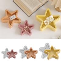 China DIY silicone mold for large, medium, and small five pointed star storage candle holders, star and moon pattern tray, gypsum mill for sale