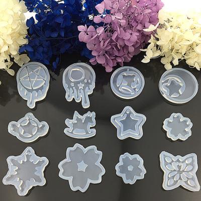 China DIY crystal dropper mold, moon star sailor moon water pattern wooden horse pendant, silicone mold manufacturer wholesale for sale