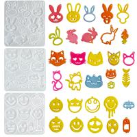 China DIY Crystal Drop Gel Emoji Pack Easter Animal Bunny Fruit Earrings Pendant Silicone Mold for sale