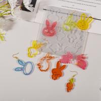 China DIY Crystal Drop Gel Emoji Pack Easter Animal Bunny Fruit Earrings Pendant Silicone Mold for sale
