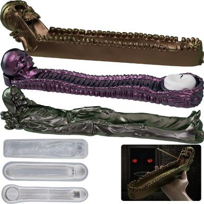 China DIY Skeleton Fragrance Insertion Zen Lying Fragrance Insertion Tea Ceremony Ornament Dropping Resin Incense Insertion Seat Silicone Mold for sale