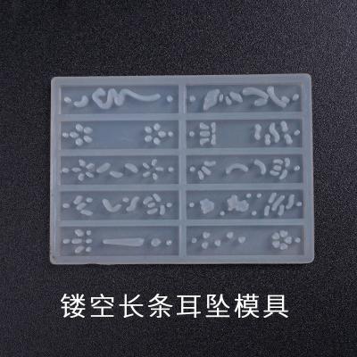 China New DIY crystal dropper mold hollow antique style earring pendant 10 grid jewelry silicone mold, one piece dropshipping for sale