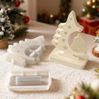 China DIY Resin Aromatherapy Gypsum Christmas Tree Bell Socket Pendant Base Display Silicone Mold for sale