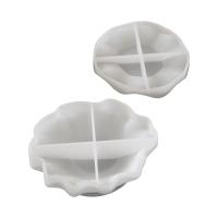 China DIY Glue Resin Mirror Lotus Leaf Plate Tray Silicone Mold Aromatherapy Gypsum Plate Decoration Mold for sale