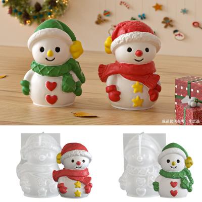 China DIY Christmas Snowman Silicone Mold Aromatherapy Candle Love Pentagram Snowman Gypsum Mold for sale