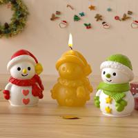 China DIY Christmas Snowman Silicone Mold Aromatherapy Candle Love Pentagram Snowman Gypsum Mold for sale