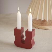 China Dropping gum U-shaped S-shaped wavy candle holder DIY aromatherapy gypsum candle holder candle stand silicone mold for sale