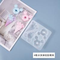 China DIY crystal dropper mold for ice cream, ice cream, donuts, table ornaments, decorative silicone mold for sale