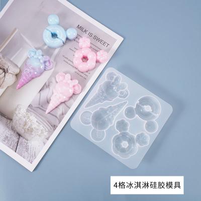 China DIY crystal dropper mold for ice cream, ice cream, donuts, table ornaments, decorative silicone mold for sale