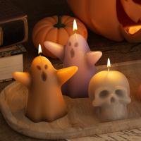 China Halloween Dropping Gel Skull Ghost 3D Stereoscopic Grinding Tool DIY Gypsum Aromatherapy Candle Silicone Mold for sale