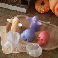 China Halloween Dropping Gel Skull Ghost 3D Stereoscopic Grinding Tool DIY Gypsum Aromatherapy Candle Silicone Mold for sale