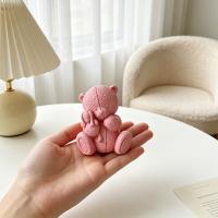 China New product: Stitching teddy bear holding rabbit ornament silicone mold DIY aromatherapy gypsum plush pattern teddy bear mold for sale