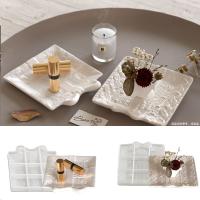 China Square bow relief pattern tray silicone mold DIY aromatherapy gypsum disc drip mold for sale