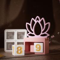 China DIY Round Wreath Butterfly Rabbit Candlestick Insert Plate Silicone Mold Hollow Lotus Candlestick Pendant Gypsum Mold for sale