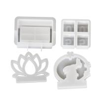China DIY Round Wreath Butterfly Rabbit Candlestick Insert Plate Silicone Mold Hollow Lotus Candlestick Pendant Gypsum Mold for sale