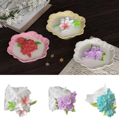 China Flower clusters, flower bouquets, aromatherapy candles, decorative silicone molds, DIY gypsum candle cups, table arrangement, aromatherapy home candle holder molds for sale