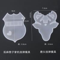 China DIY Crystal Dropping Gel Mold Top Deer Head Hanging Cat Pendant Hanging Decoration Silicone Mold Wholesale for sale