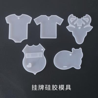 China DIY Crystal Dropping Gel Mold Top Deer Head Hanging Cat Pendant Hanging Decoration Silicone Mold Wholesale for sale