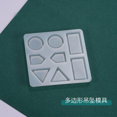China DIY crystal dropper mold polygonal pendant rectangular circular earring hanging accessory silicone mold wholesale for sale