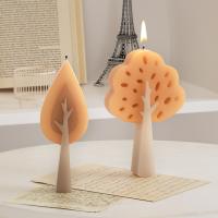 China DIY resin gypsum tree platform grinding tool aromatherapy size tree leaves candle ornament silicone mold for sale